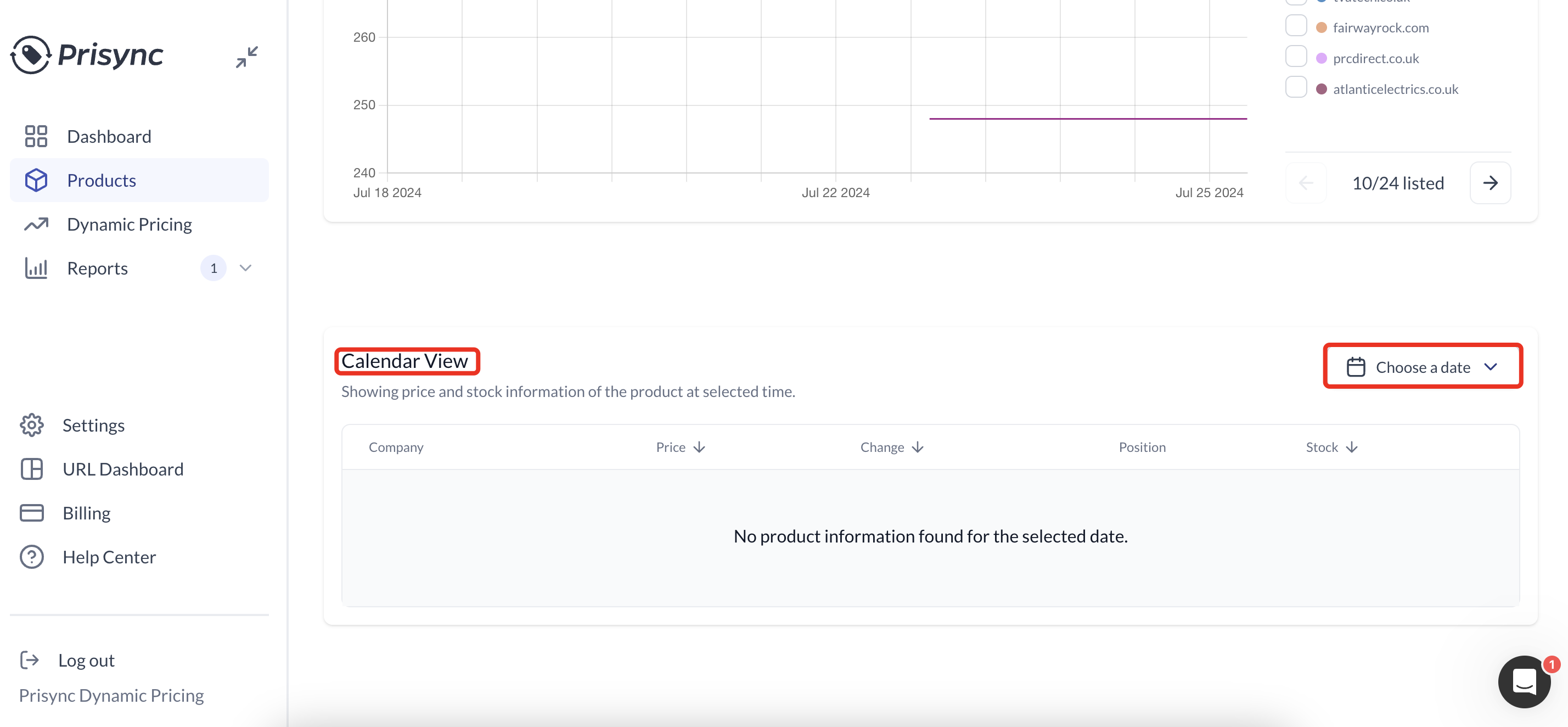 Analyzing Product-Level Historical Prices [Platinum Plan] – Help Center - Prisync